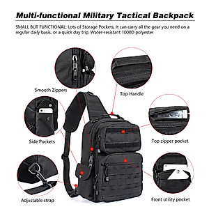 Leaper Military Tactical Backpack Assault Pack Sling Bag Molle Backpack Out Bag Black