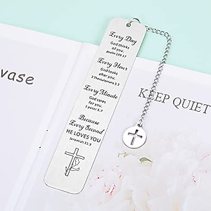 Religious Gifts for Women Men Inspirational Christian Bible Verse Bookmarks Birthday Easter Gifts for Him Her Faith Graduation Thanksgiving Catholic Jewelry Pastor Gifts Christmas Stocking Suffers