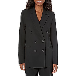 The Drop Women's Kurt Double Breasted Blazer, Black, Medium