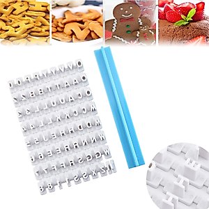 YouU Alphabet Number Cookie Biscuit Letter Stamp Alphabet Cookie Stamp Set for Cookie Decorations Embosser Cutter Fondant DIY Tool