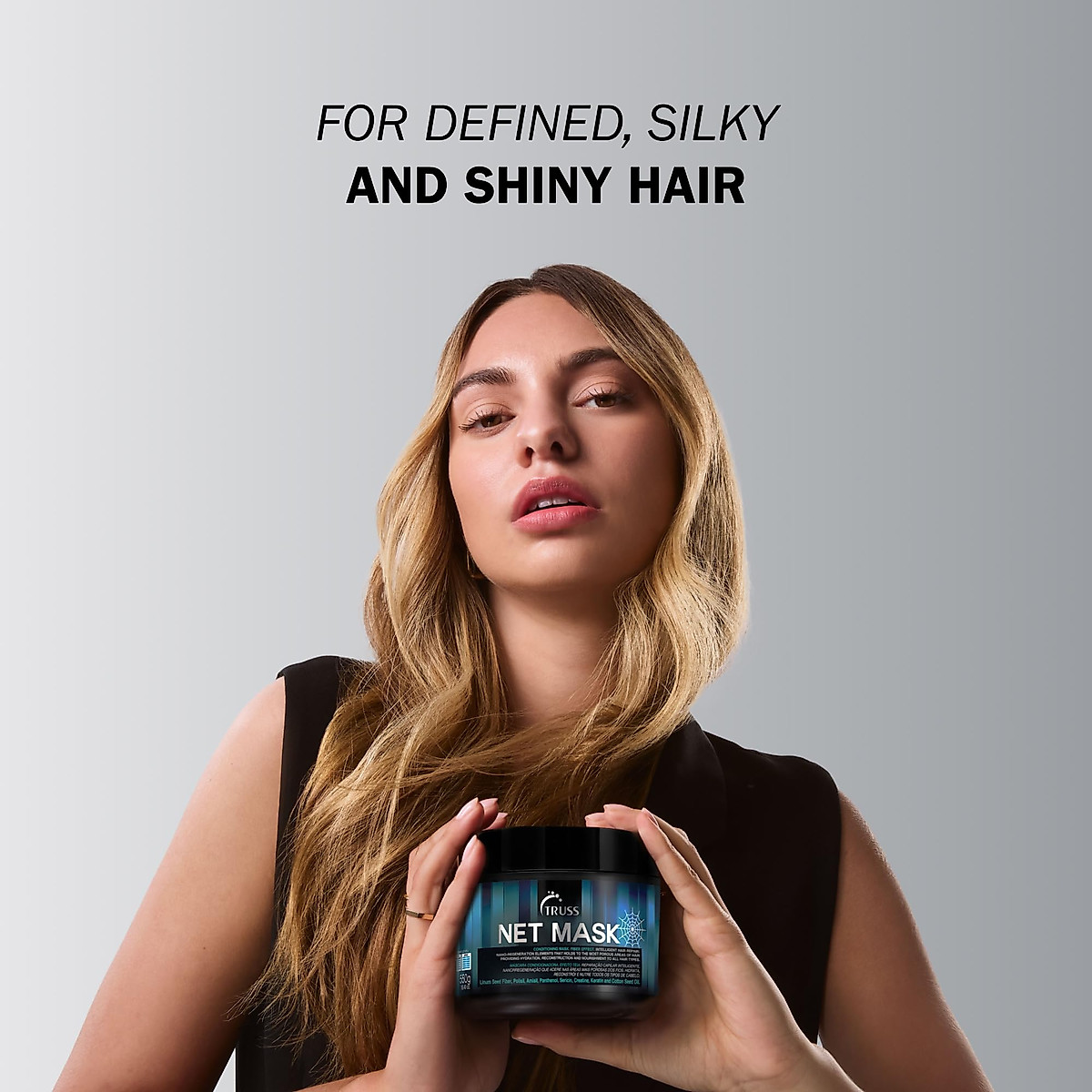 TRUSS Net Hair Mask - Deep Conditioning Treatment + Hair Repair Mask for Curly Hair - Detangle + Hydrate Curls while Soothing Damage - Anti Frizz + Humidity Blocking (15.87 oz)