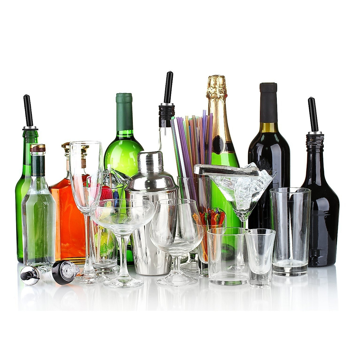 eBoot Black Rubber Pourer Cap Liquor Bottle Pourer Cover Dispenser Spout Dust Covers (48)