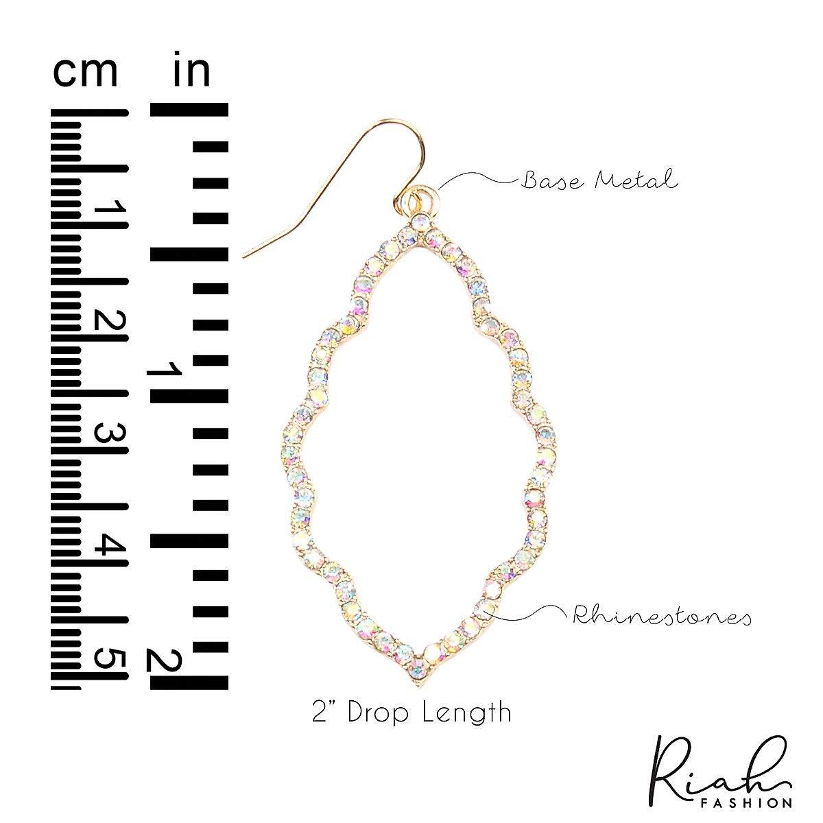 Sparkly Cubic Rhinestone Geometric Lightweight Open Hoop Earrings - Cut-Out Drop Dangles Scalloped, Moroccan, Quatrefoil Clover, Kite (Moroccan - Gold Clear)