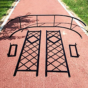 Garden Iron Arch for Climbing Plant, Black Metal Arbor Trellis,140 180 300 260 340cm Wide Steel Frame Archway White, Roses Vines Pergola (Color : White, Size : 102" W x 91" H)