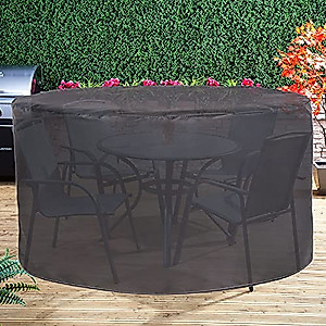 BAOFI Garden Furniture Covers Waterproof 24x24in, Patio Furniture Cover Round, Table Covers 420D Oxford Fabric Windproof Dust Proof Rip Proof for Outdoor Dining Table and Chairs