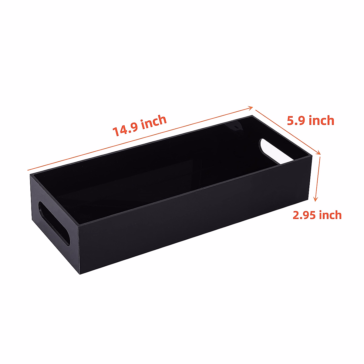 IEEK Toilet Paper Holder with Storage Acrylic Toilet Basket,Modern Toilet Tank Tray with Non-Slip Mat,Basket for Toilet Tank Top Black Decor for Bathroom,Vanity, Bedroom,Entryway,Living Room