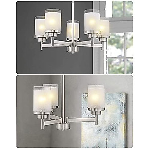 3-Pack White Linen Frosted Glass Lamp Shade, Glass Shade Covers Replacements for Light Fixtures, 1.65 Inch Fitter Globes Lampshades for Chandelier Wall Sconces Pendant Lights Bath Vanity Lights