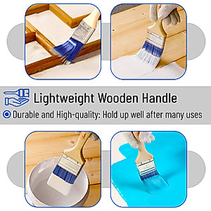 Bates Paint Brushes - 4 Pack, Wood Handle, Paint Brush, Paint Brushes Set, Professional Wall Brush Set, House Paint Brush, Trim Paint Brush, Sash Paint Brush