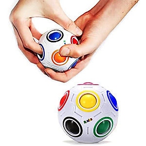 Rubik's Cube 3-Piece Gift Set (Rainbow Ball, Magic Star Puzzle and Magic Star Spinner) Pocket Educational and STEM Toy, Brain Teaser, Stress Relief, Fun, Additive Fidget Toys For Adults, Teen and Kids