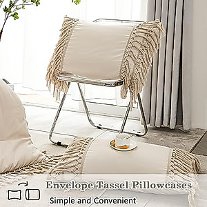 Andency King Size Comforter Set Beige, 3 Pieces Boho Tassel Lightweight Soft Bedding Comforter Sets for King Bed, All Season Fluffy Bed Set (104x90In Comforter & 2 Pillowcases)