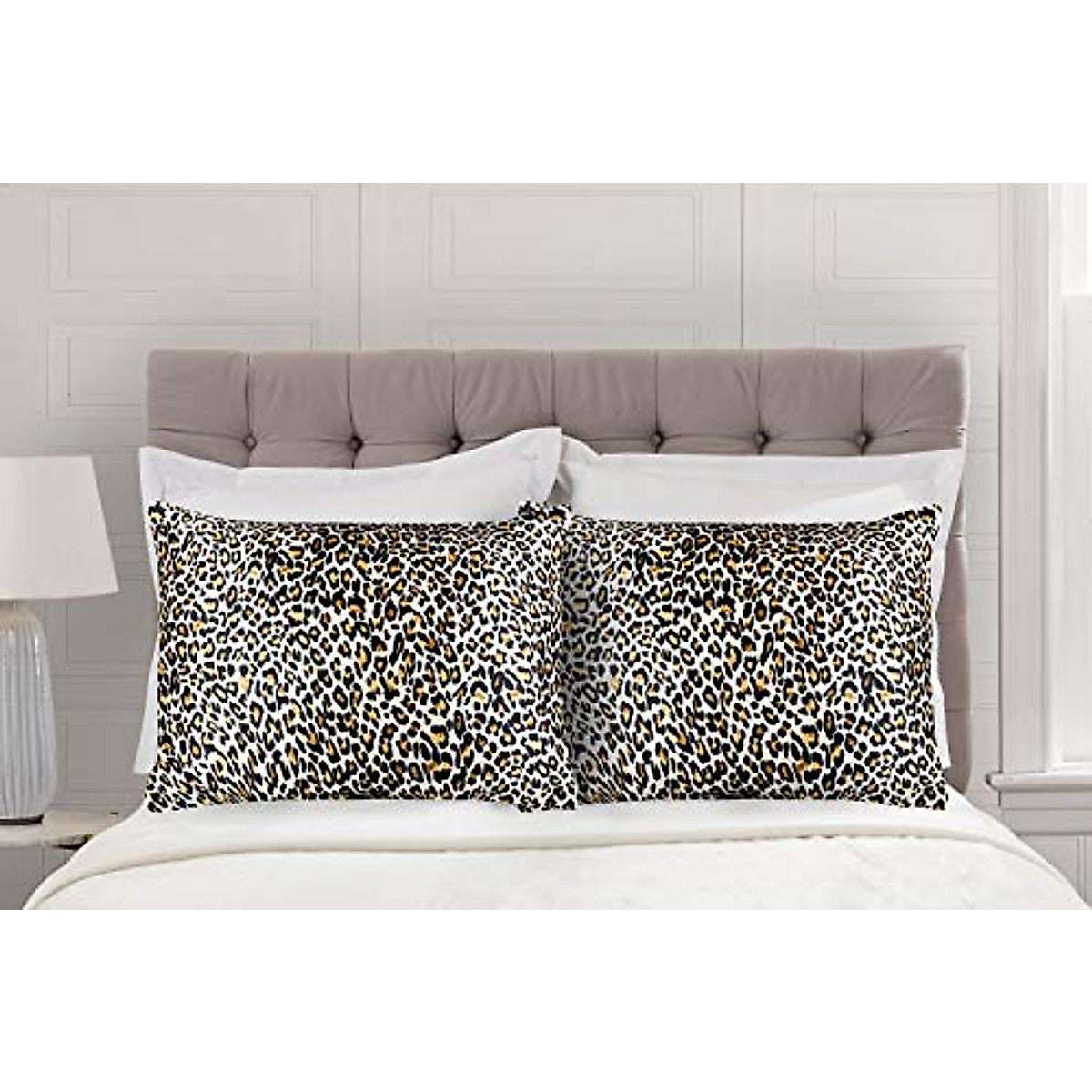 Luxury Satin Pillowcase with Zipper, King (1-Pack) Size, Jaguar Print (Silky Satin Pillow Case for Hair)