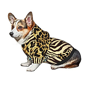 Small Pet Sweaters with Hat Tiger-Prints-Zebra Cat Puppy Hoodie Pet Hooded Coat X-Small