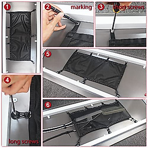 OASHISU 26 Inch Polyester Under Desk Cable Manager Stretch Mesh Net Cord Organizer Elastic Cable Raceway Tray Management for Cords Power Strip with Cord Protector Cable Clips Cable Ties