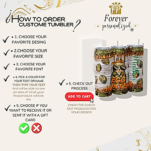 Custom Easter (Egg Hunter Tumbler | Personalized 20oz Double Wall Insulated Travel Mug | Spring Design with Name (Egg Hunter)