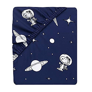Bedtime Originals Astronaut Snoopy 4-Piece Navy/Blue Space Toddler Bedding Set