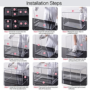 DILIBRA 2 Packs Plastic Stackable Storage Organizer Bins with Pull Out Drawer, Large Clear Acrylic Storage Drawers Container Boxes for Fridge Pantry Shelf Clost Refrigerator Organization and Storage