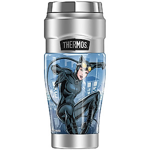 THERMOS Batman Catwoman City STAINLESS KING Stainless Steel Travel Tumbler, Vacuum insulated & Double Wall, 16oz