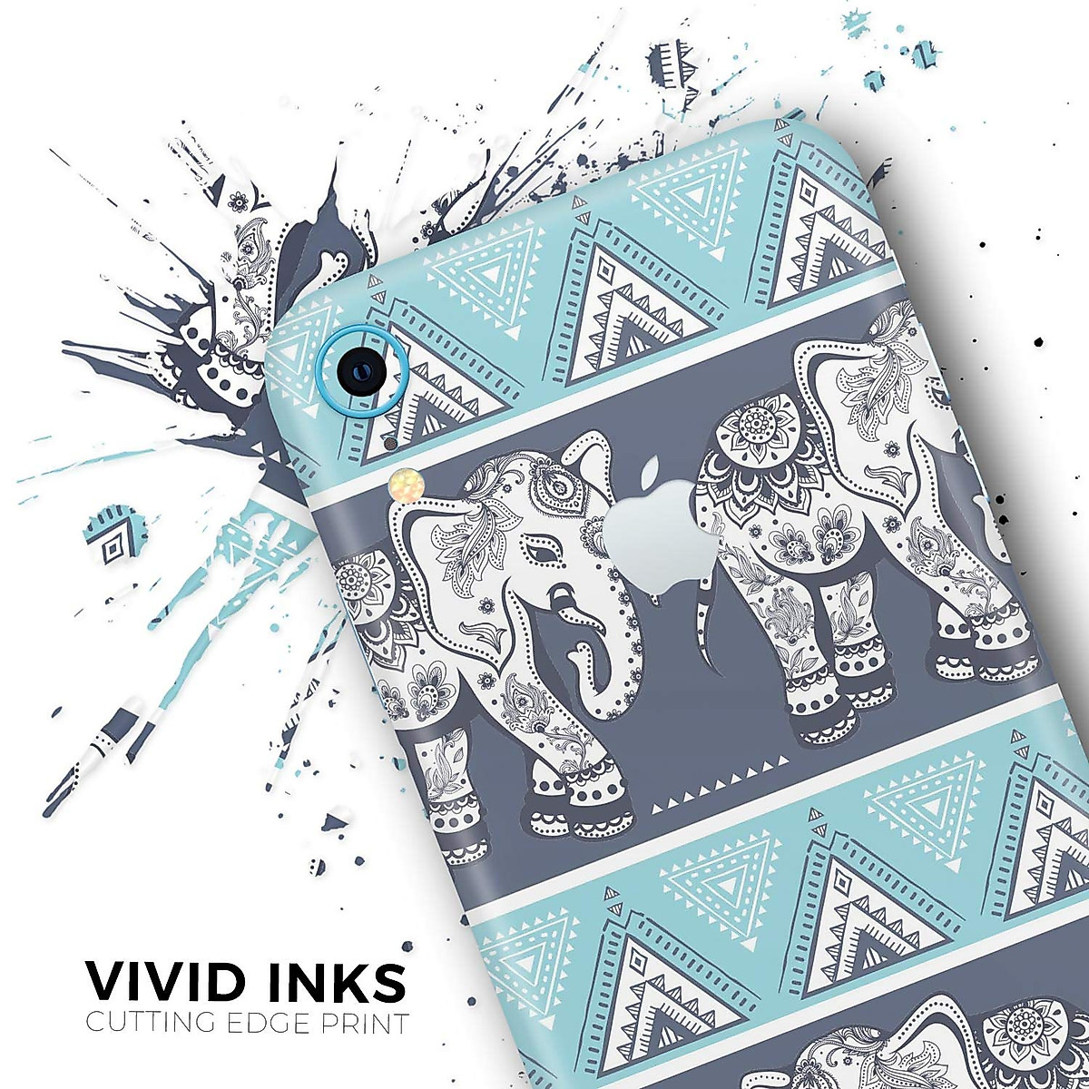 Design Skinz Walking Sacred Elephant Pattern Protective Vinyl Decal Wrap Skin Cover Compatible with The Apple iPhone XR (Screen Trim & Back Glass Skin)
