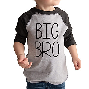 7 ate 9 Apparel Boy's Big Brother Grey Baseball Shirt T-Shirt 18 Months