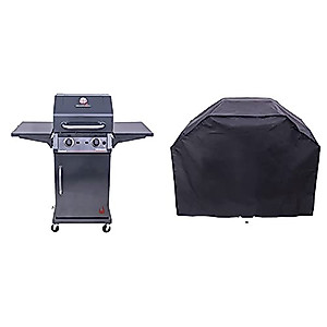 Char-Broil 463655621 Performance TRU-Infrared 2-Burner Cabinet Style Liquid Propane Gas Grill, Metallic Gray & 2 Burner Medium Basic Grill Cover