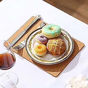 Cork Coasters Square Cork Large Coasters Pads Backing Sheets for Kitchen Restaurant Home Bar Cafe Wedding Supplies (11 x 8 Inch, 4 Pieces)