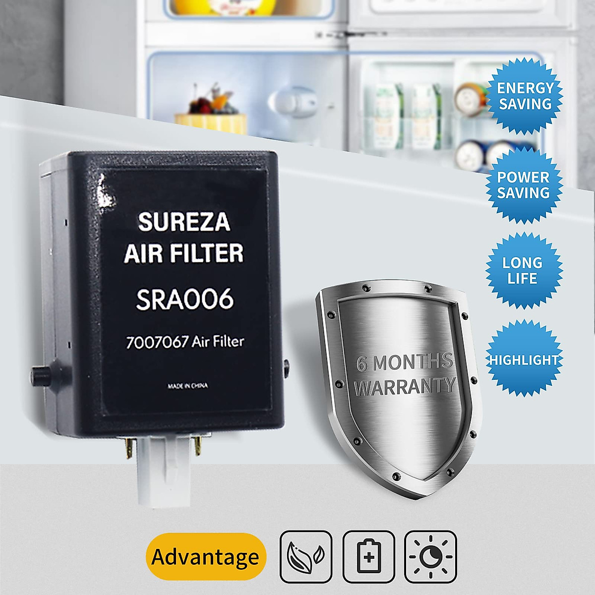 Upgraded 7042798 7007067 Subzero Air Purification Cartridge Replacement Refrigerator Filter - 6 Months Warranty (7007067 * 1Pice)