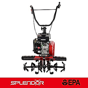 SPLENDOR 4-Cycle Gas Powered Tiller 79cc with Handle and Width Adjustable 24in