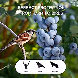 YHmall Bird Netting 13 x 33 Feet, Green Plant Garden Netting Reusable Heavy Duty, Fruit Tree Netting with 50 Pcs Cable Ties Protect Fruit Trees Blueberries Plants and Vegetables from Birds and Animals