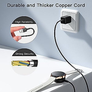 Maledan Charger Cable Compatible with Samsung Galaxy Watch Charger, Galaxy Watch 6/5/4 Charger USB Charging Dock for Samsung Watch 6/6 Classic/5/5 Pro/4/4 Classic/3/Active 2/Active(2-Pack 3.3ft/1.0ft)