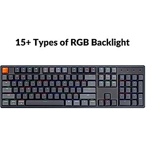 Keychron K10 RGB Full Size Layout Hot-Swappable Mechanical Keyboard for Mac Windows, Multitasking 104-Key Bluetooth Wireless/USB Wired Gaming Keyboard with Gateron G Pro Red Switch Aluminum Frame