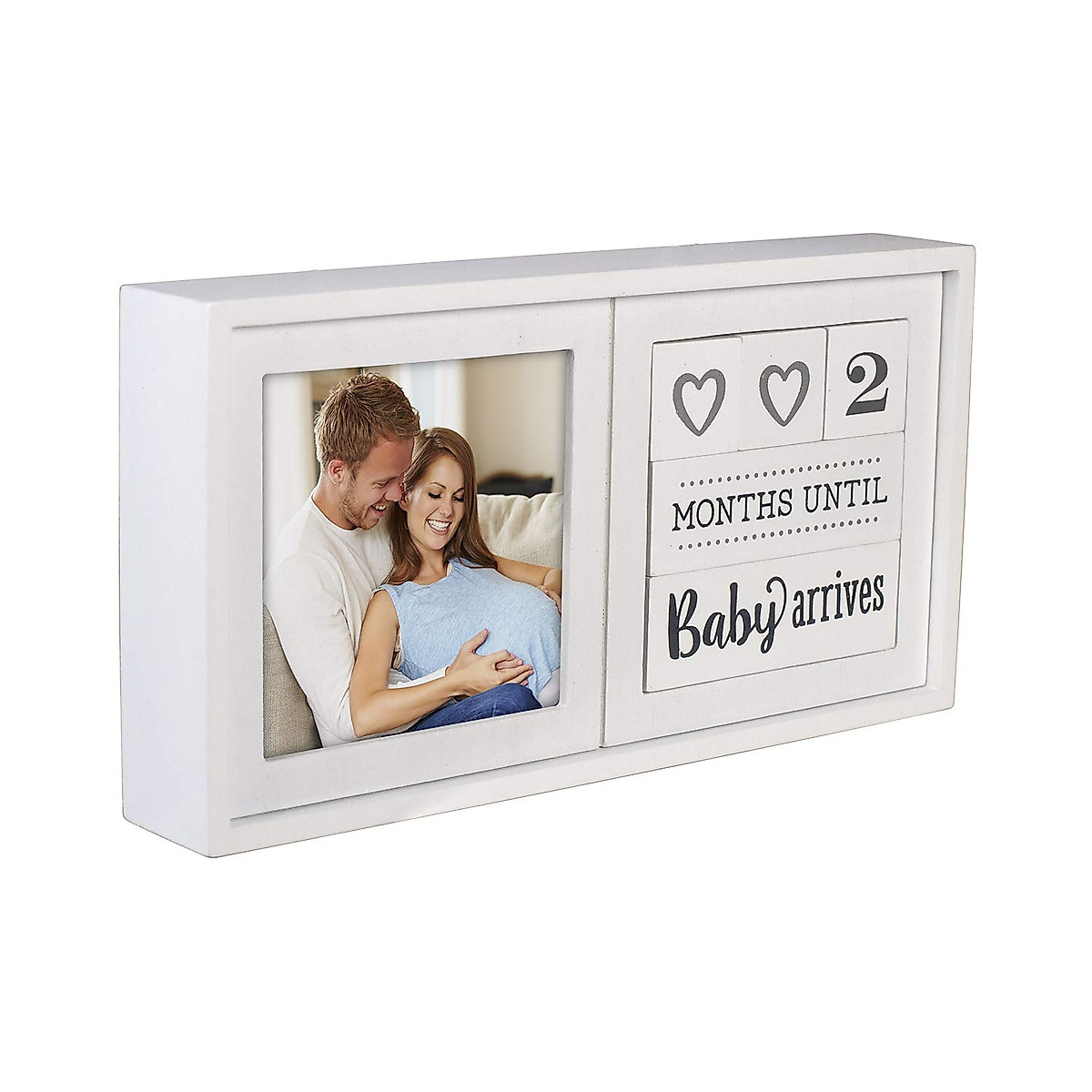 Malden International Designs 3448-44 Baby Countdown Blocks, 9.75” (W) x 5” (H) x 1.5” (D), White