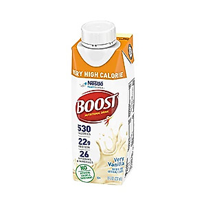 Boost Very High Calorie Vanilla Nutritional Drink – 22g Protein, 530 Nutrient Rich Calories, 8 Fl Oz (Pack of 24)
