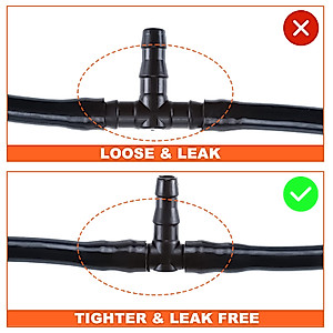 SanSanYa 400pcs Drip Irrigation Fittings Kit Drip Irrigation Barbed Connectors, 160 Straight Barbs 120 Tees 40 Elbows 40 End Plug 40 4-Way Coupling for 1/4 Inch Tubing Garden Dripping Systems