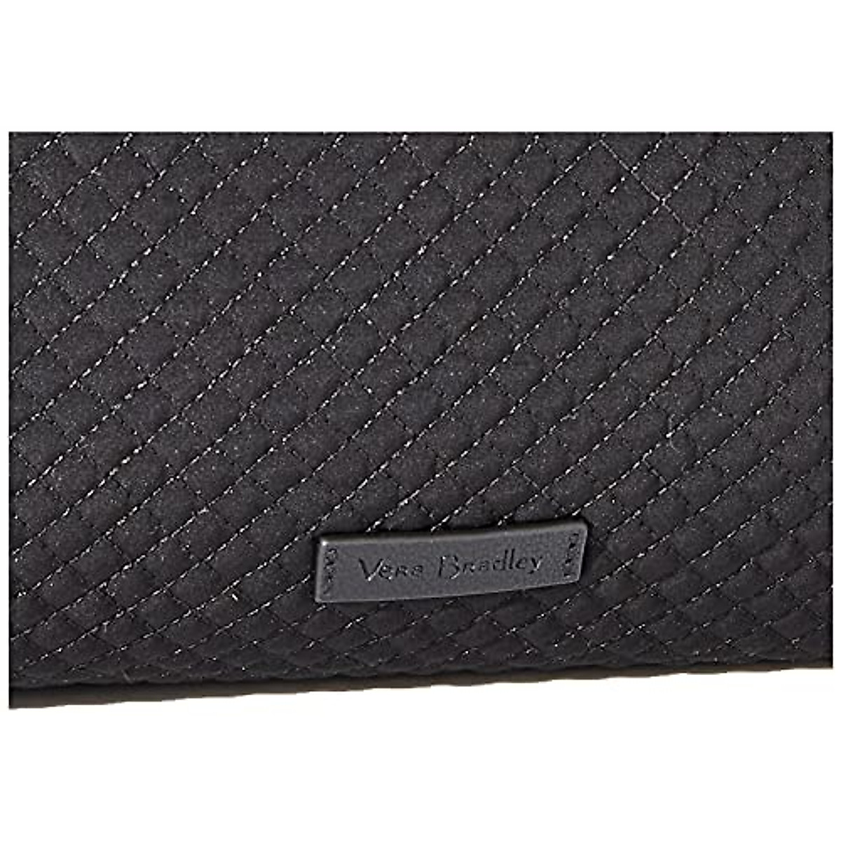 Vera Bradley Women's Microfiber Multi-Compartment Shoulder Satchel Purse, Classic Black, One Size