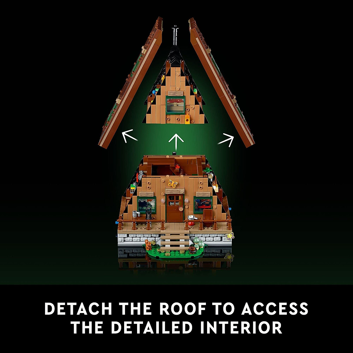 LEGO Ideas A-Frame Cabin 21338 Collectible Display Set, Buildable Model Kit for Adults, Gift for Nature and Architecture Lovers, includes 4 Customizable Minifigures and 11 Animal Figures