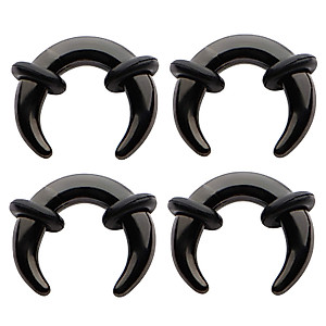 Zaya Body Jewelry 8g 10g 12g 14g Black Steel Pinchers for Ears Septum Horseshoe Gauges