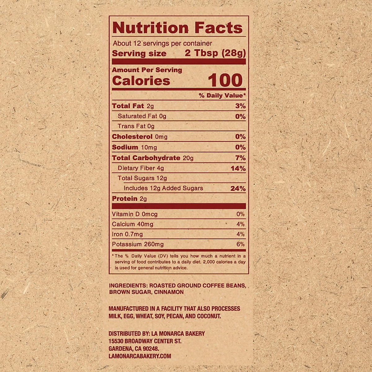 Café De Olla Ground Coffee, 12 Ounce, Cinnamon and Brown Sugar Spiced Mexican Dark Roast Coffee by La Monarca Bakery