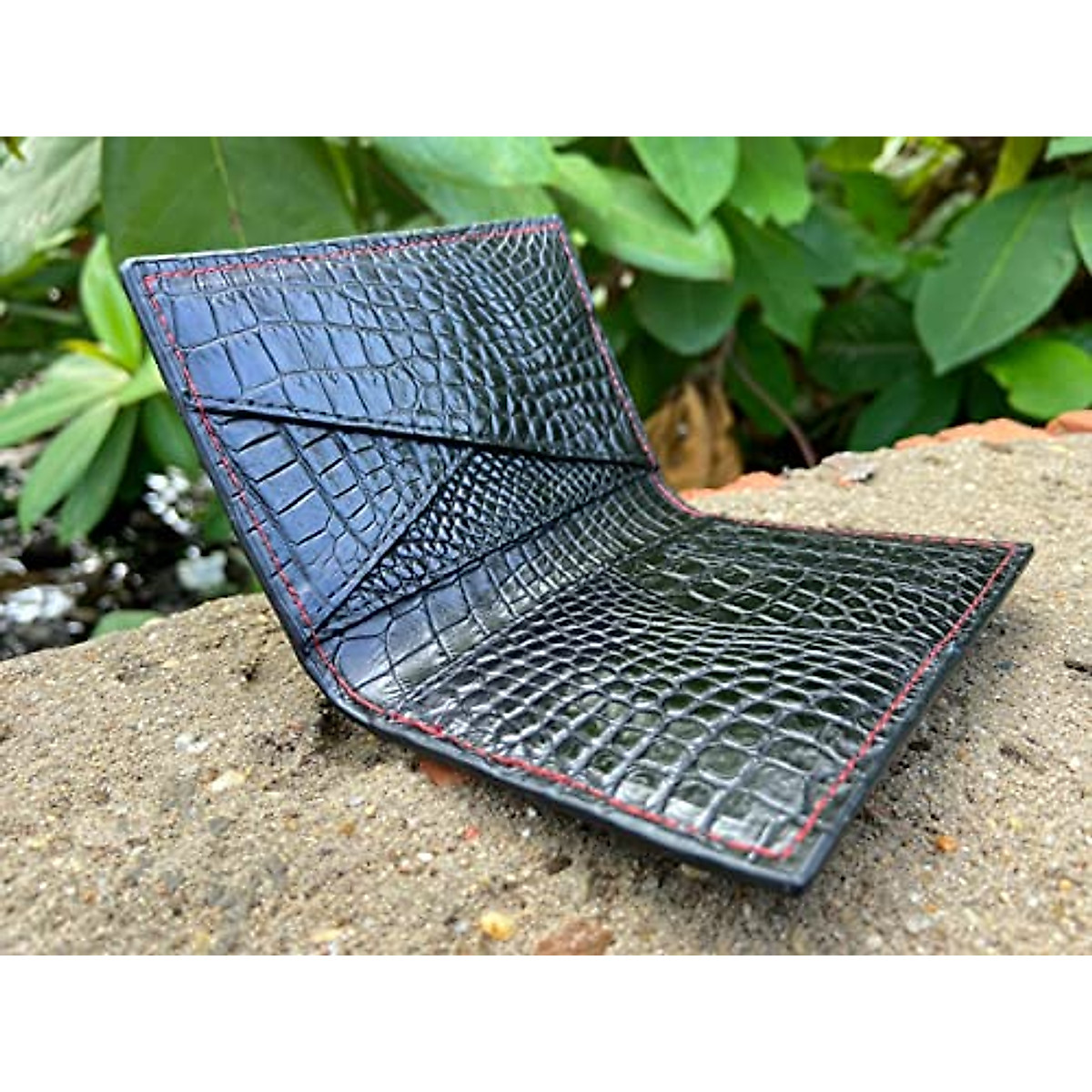 Vietnam Double side Black Crocodile Alligator leather skin Credit Cardholder, leather credit cardcase, leather creditcard cover