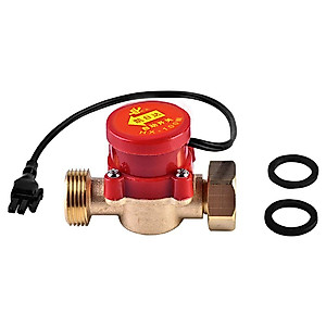 LDEXIN Water Flow Sensor Switch Pipe Boosting Pump Automatic Electronic Pump Control for Shower Low Water Pressure Solar Heater Water Circulation,100W 2-Port 1/2" 3/4" PT Thread