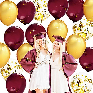 Burgundy Birthday Party Decorations Women Fall/Fall Bridal Shower Decorations/Graduation Decorations Maroon Gold 2024/Burgundy Graduation Party Decorations Maroon Gold Balloons FSU