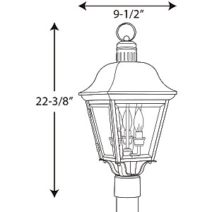 Progress Lighting P5487-20 Andover Outdoor, 9-1/2-Inch Diameter x 20-1/2-Inch Height, Antique Bronze