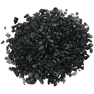 SUNYIK Black Agate Tumbled Chips Stone Crushed Pieces Irregular Shaped Stones 1pound(about 460 gram)