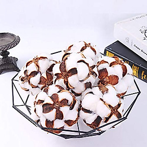 Bibelot Set of 6 Decorative Balls, Bowl Fillers, Cotton Farmhouse Decor 4.5"