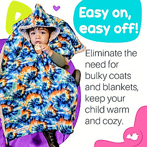 Birdy Boutique Car Seat Poncho for Kids – Safe to Use Over Seat Belts – Reversible Warm and Cozy Blanket – Easy on Easy Off and Doesn’t Impact Car Seat Performance – Tie Dye – One Size