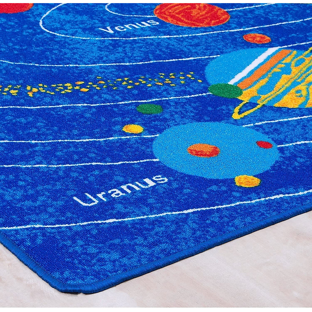 Kids/Baby Room/Daycare/Classroom/Playroom Solar System Learning Carpet Game Room Blue Design (5' X 7’)