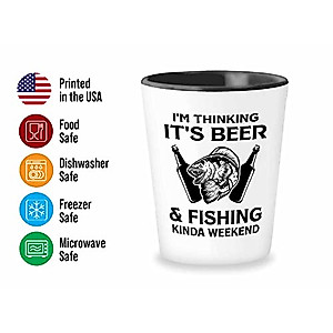 Bubble Hugs Fishing Shot Glass 1.5oz - Beer Fishing Weekend - Bass Fishing Spooler Boat Lovers Lures Rod Funny Fisherman Joke Retirement Grandpa