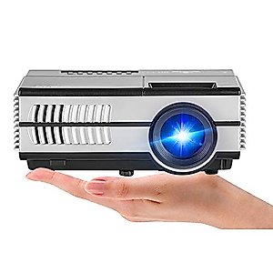 Portable LCD LED Projector Support HD 1080P Mini Home Video Projectors 2800 Lumen Multimedia HDMI Audio USB,Compatible with TV Stick DVD Laptop PC Xbox 360 Wii Playstation, Built-in Speakers
