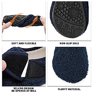 Limberun Toddler Kids Slippers for Gilrs Boys Toddler House Shoes Non-slip Toddler Indoor Shoes Warm Comfortable Non-slip Light-Weight Shoes Blue11.5-12.5