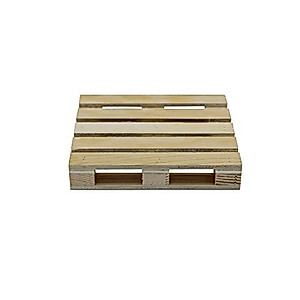 Creative Hobbies 6-Pack Mini Wood Pallet Coasters for Beverages, Hot and Cold Drinks, Mini Building Blocks Stacking, DIY Crafts, 4" x 4" x 11/16"