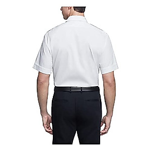 Van Heusen mens Van Heusen Men's Pilot Short Sleeve Dress Shirt, White, 16.5 Neck Large US